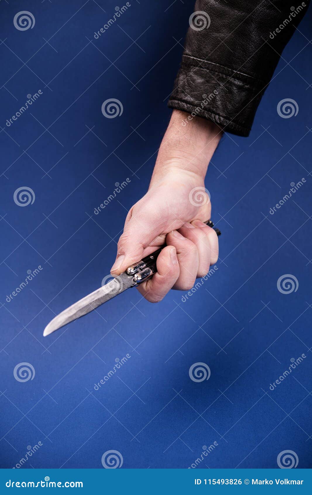 Man Leather Jacket Knife Stock Photos - Free & Royalty-Free Stock ...