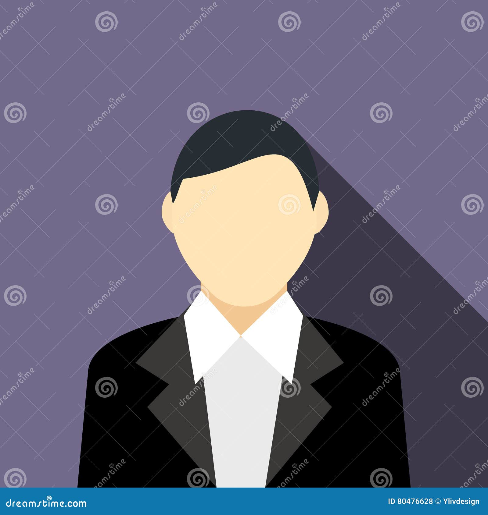 A Man in a Black Suit Icon, Flat Styl Stock Vector - Illustration of ...