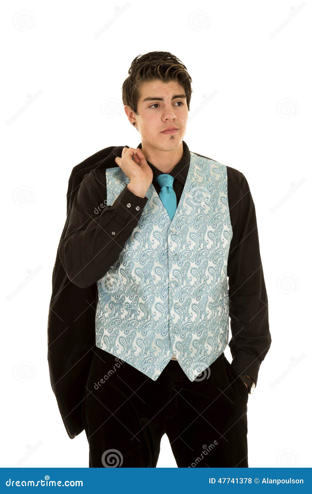 Man in Black Suit Jacket Over Shoulder Stock Photo - Image of ...