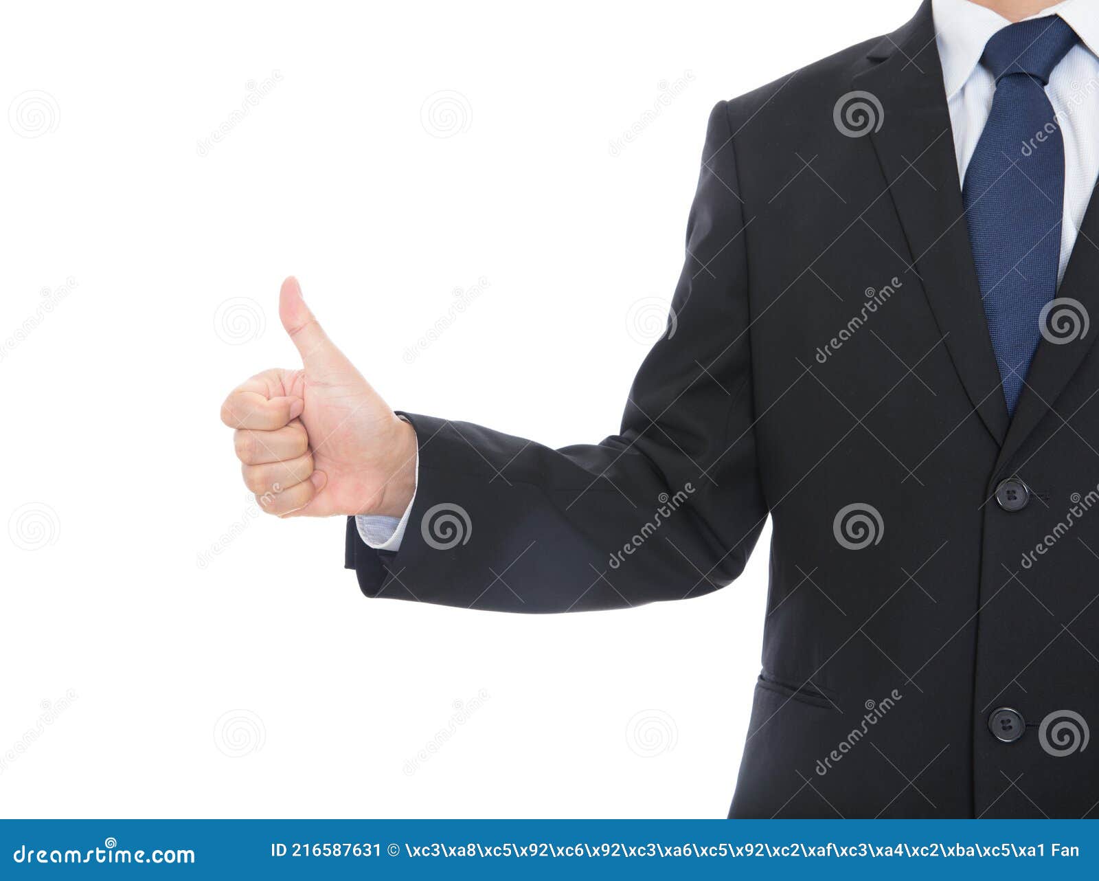 Man in Black Suit Reaches Out Thumbs Up Stock Image - Image of person ...