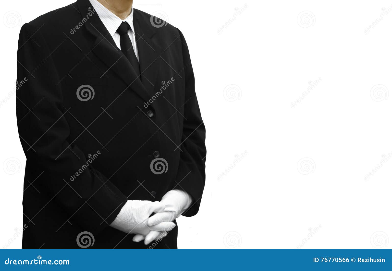 Man in Black Suit Standing Over White Stock Photo - Image of valet ...