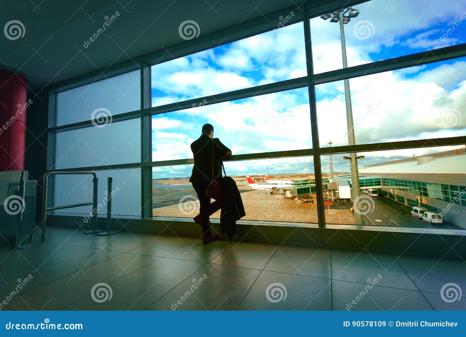 The Man in the Black Suit Waiting for a Flight Editorial Stock Image ...