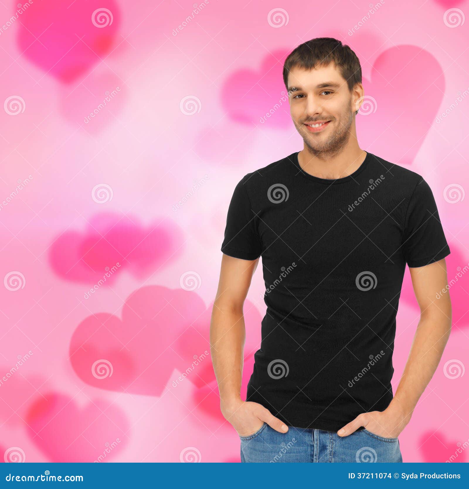 Man in black t-shirt stock photo. Image of handsome, fashion - 37211074
