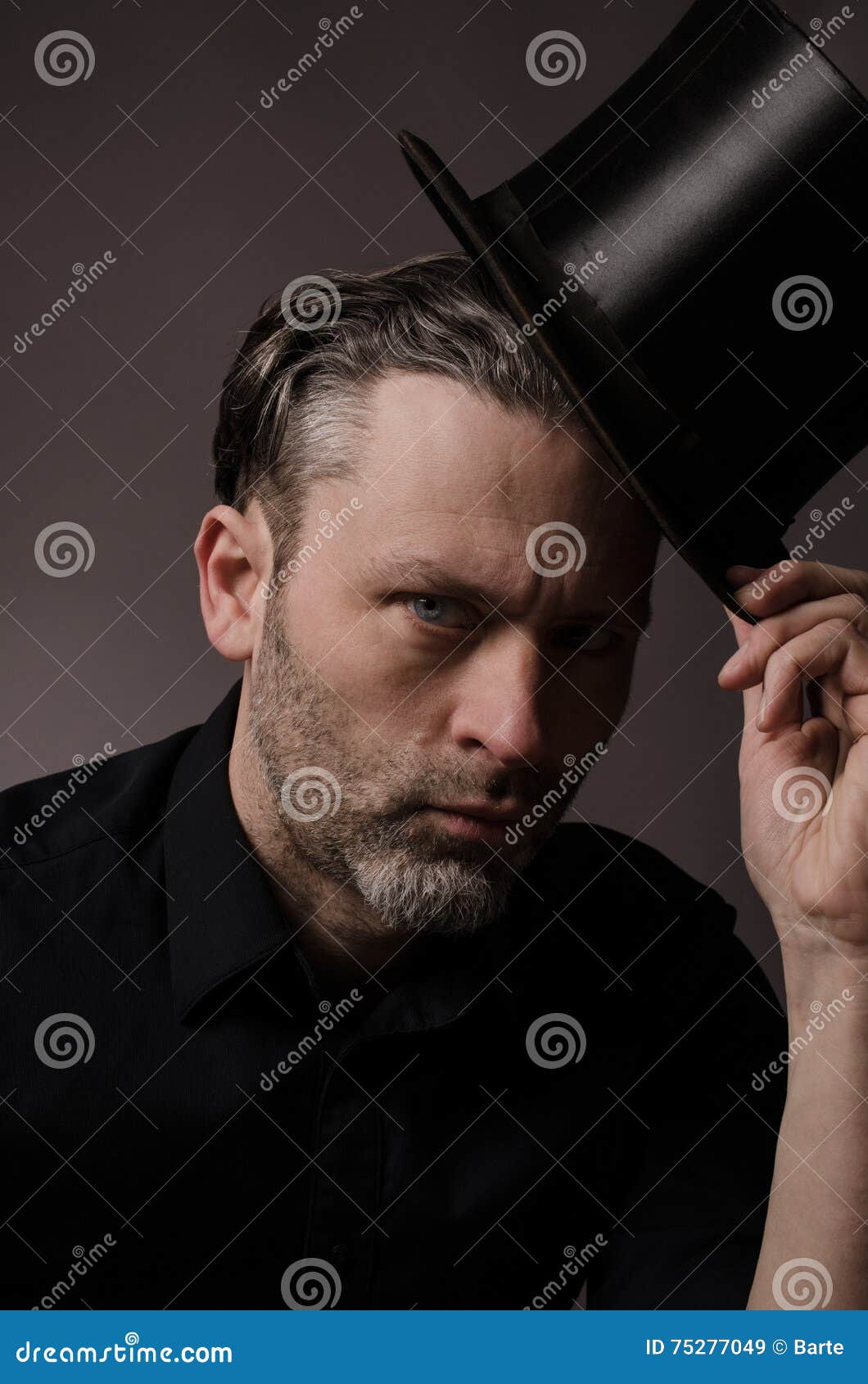 Man with a black topper stock image. Image of professional - 75277049