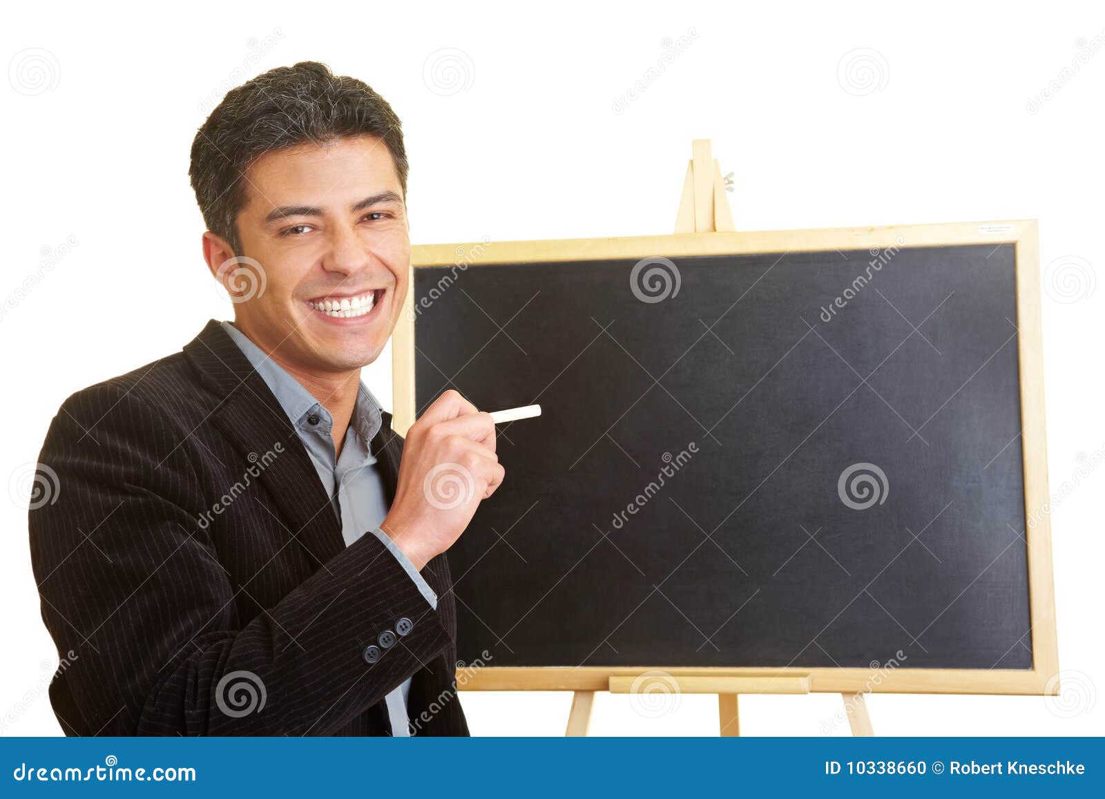 Man with blackboard stock photo. Image of horizontal - 10338660