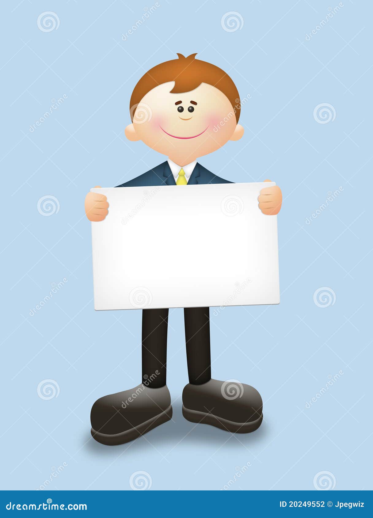 Man with Blank Card stock illustration. Illustration of card - 20249552