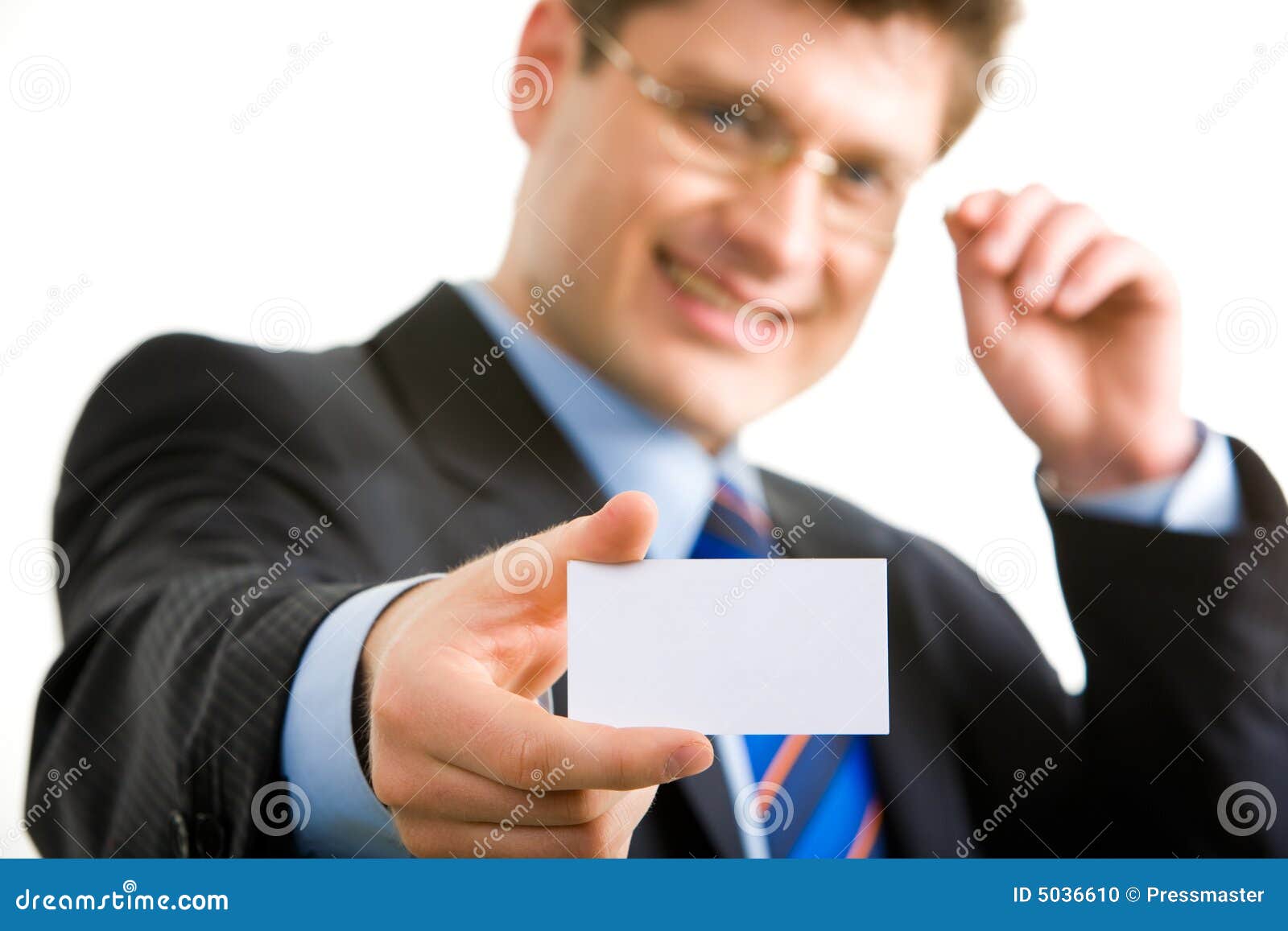 Man with blank card stock photo. Image of contemporary - 5036610