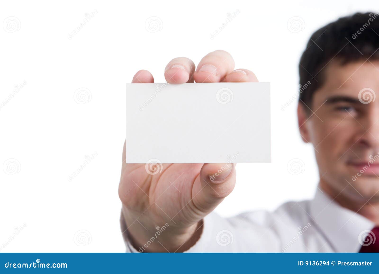 Man with blank card stock photo. Image of corporate, manager - 9136294