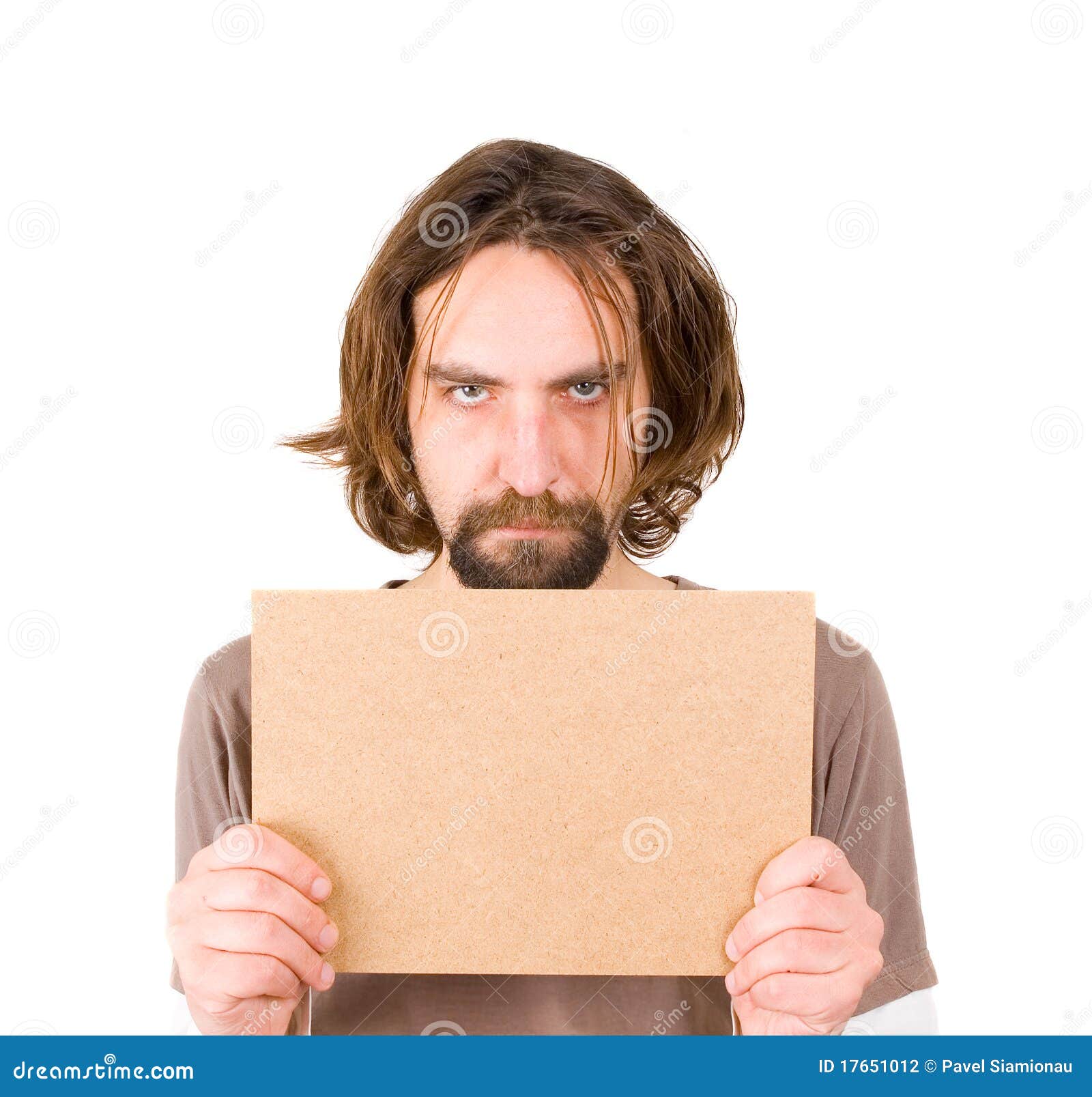 Man with blank sign stock photo. Image of grief, furious - 17651012