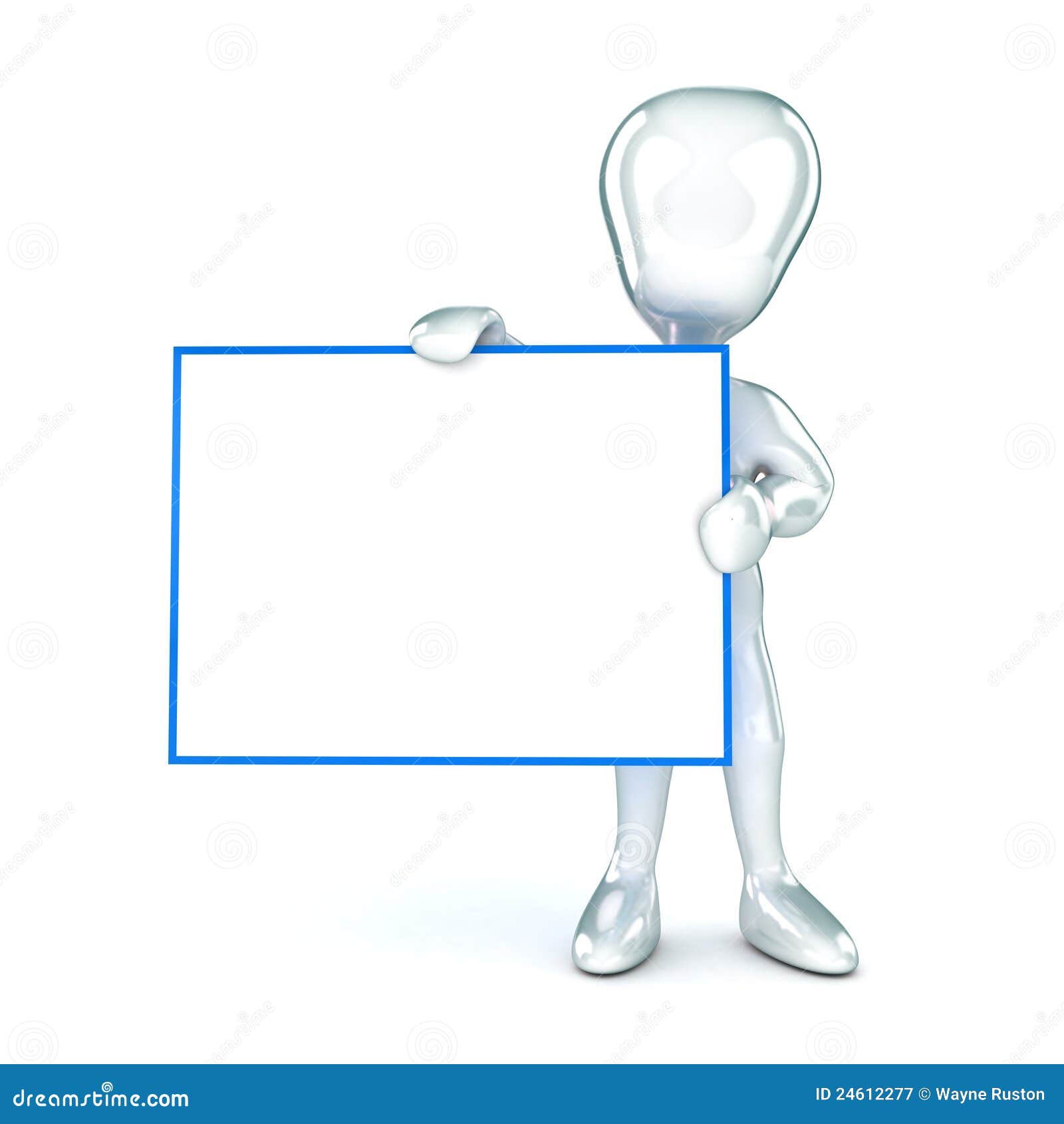 Man with Blank Sign stock illustration. Illustration of human - 24612277