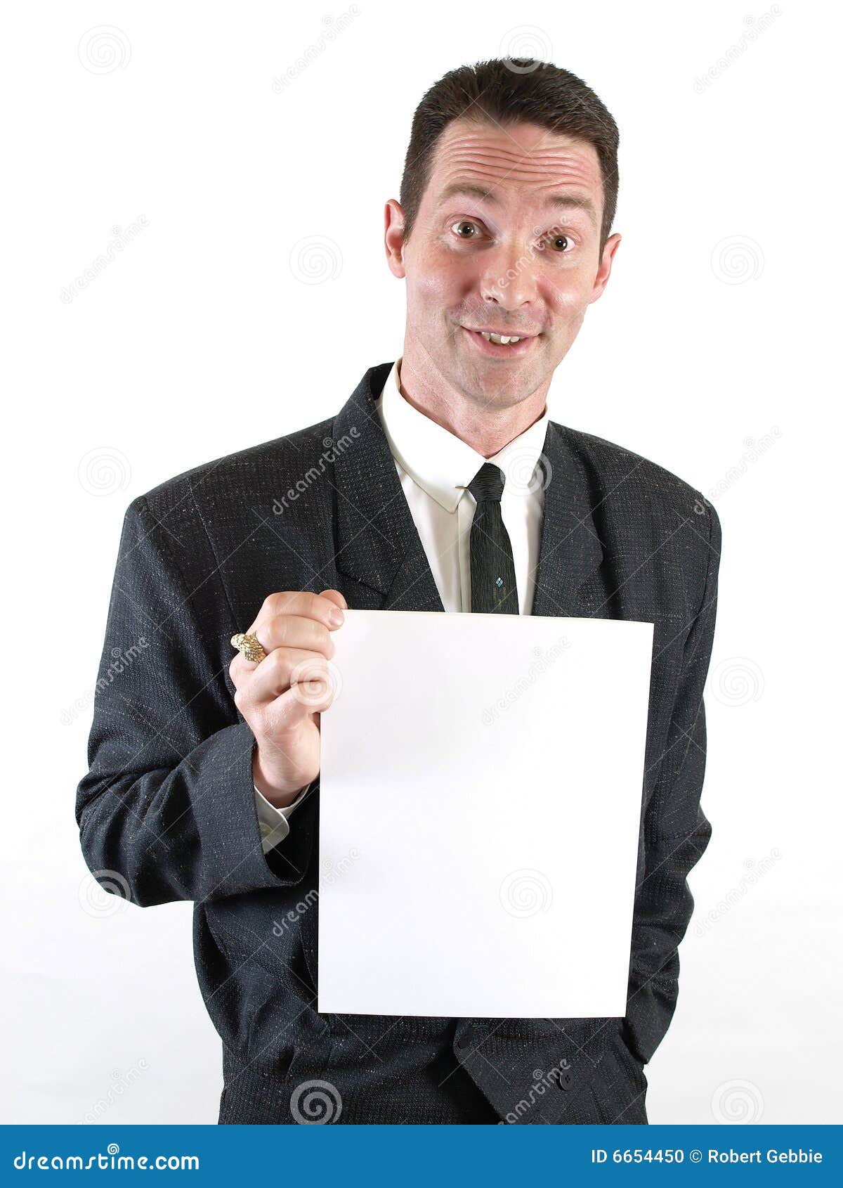 Man With Blank Sign Stock Photo - Image: 6654450