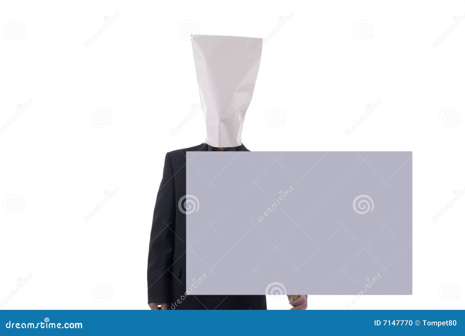 Man with blank sign. stock photo. Image of protester, grey - 7147770