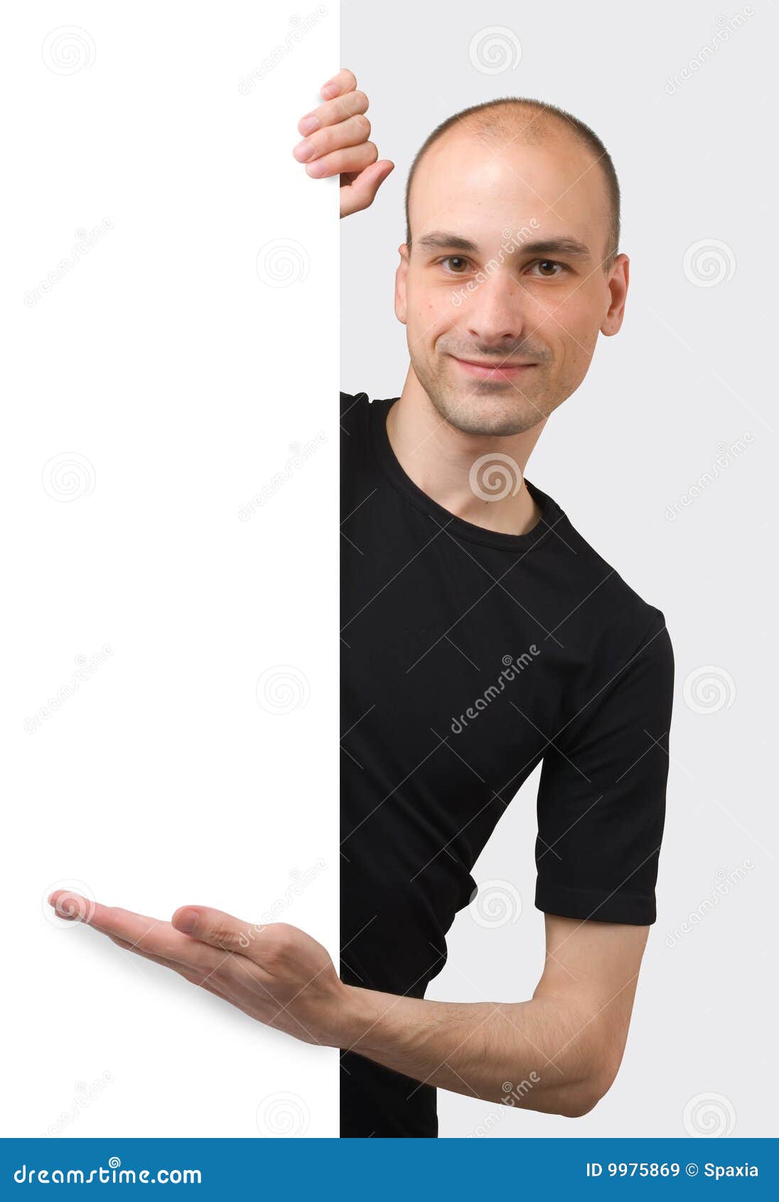 Man with a blank sign stock image. Image of holding, caucasian - 9975869