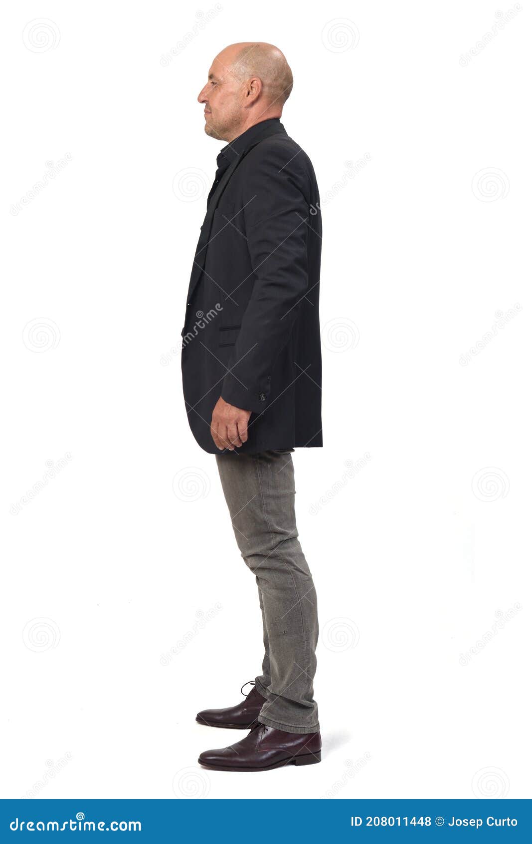 Man with Blazer on White Background Stock Photo - Image of arms ...