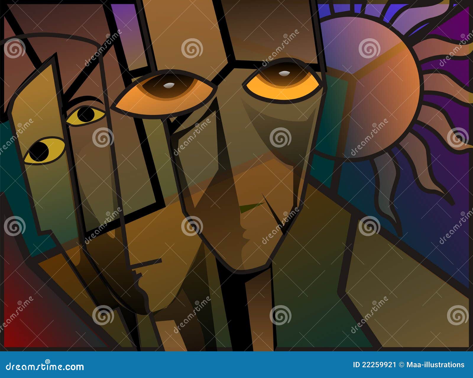 The Man Blinking in the Sunlight Stock Illustration - Illustration of ...