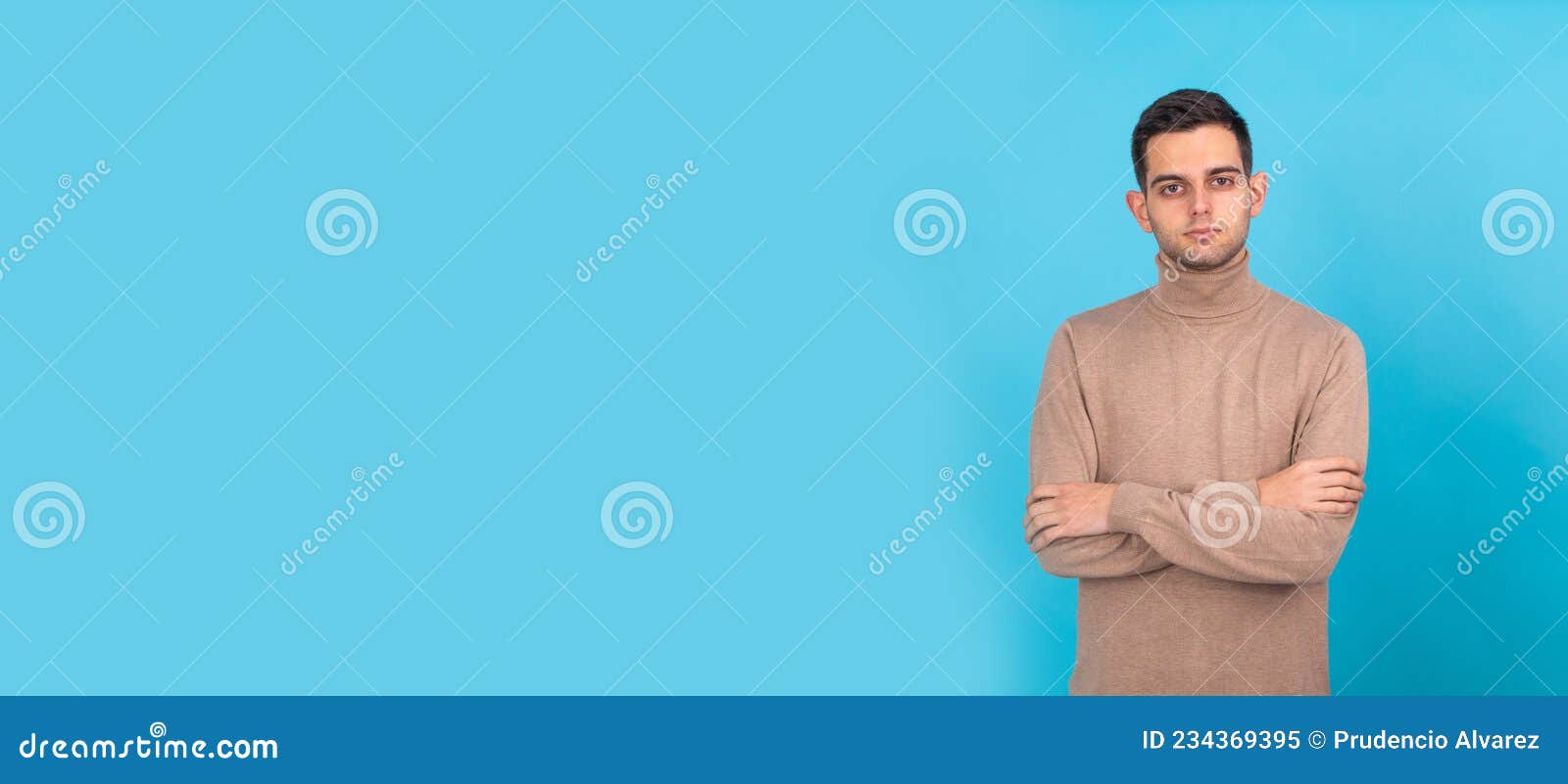 Man on blue background stock image. Image of photogenic - 234369395