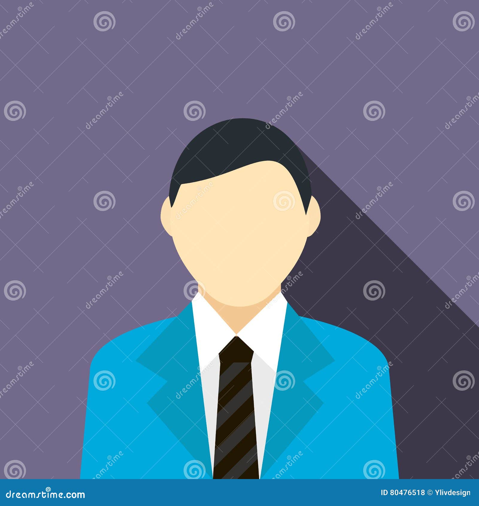 A Man in a Blue Suit Icon, Flat Style Stock Vector - Illustration of ...