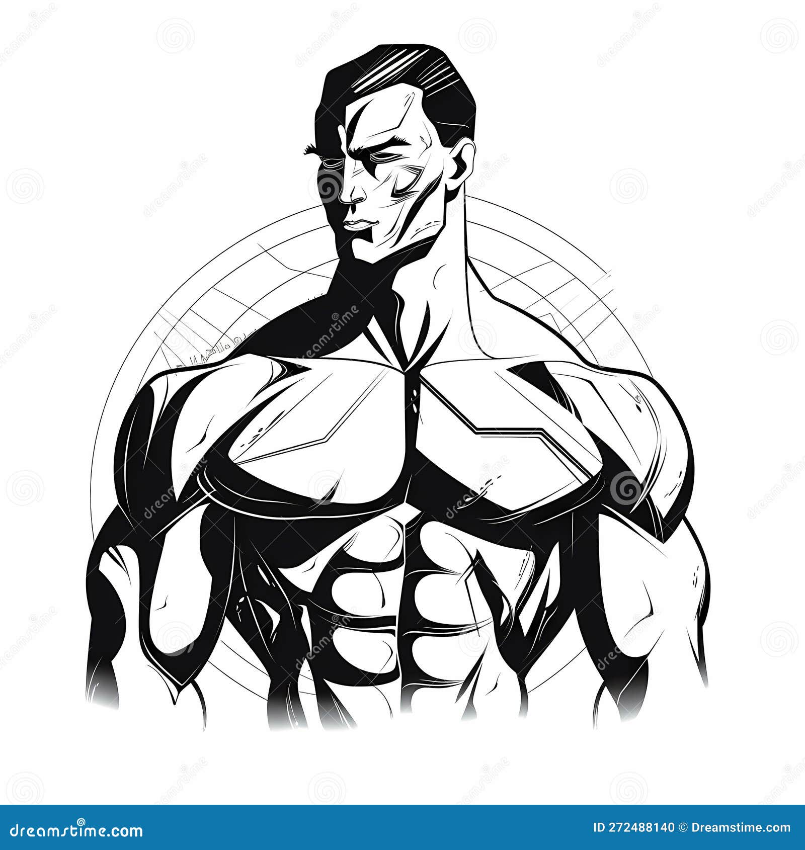 Man Bodybuilder Illustration. Generative AI Stock Illustration ...