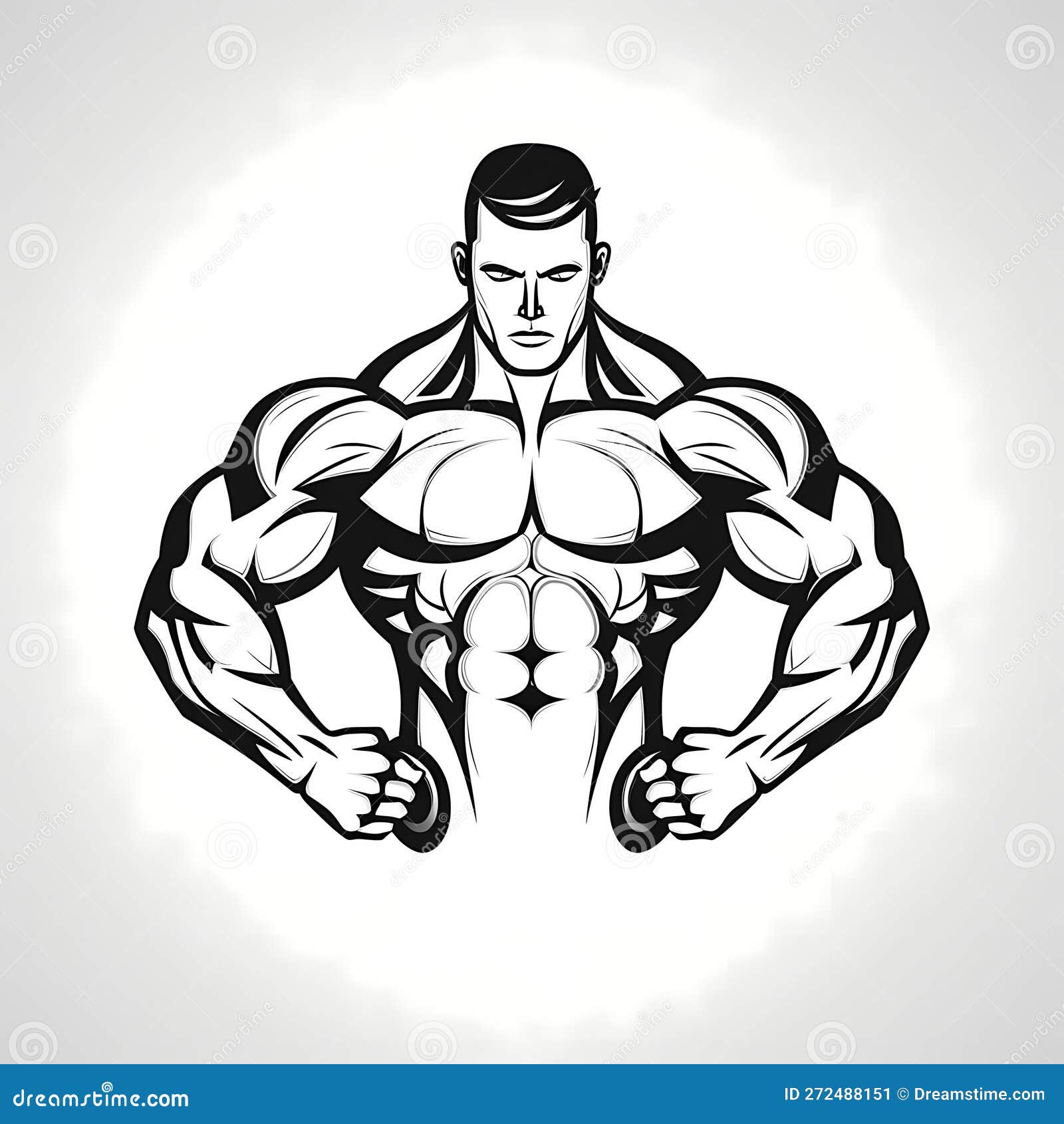 Man Bodybuilder Illustration. Generative AI Stock Illustration ...