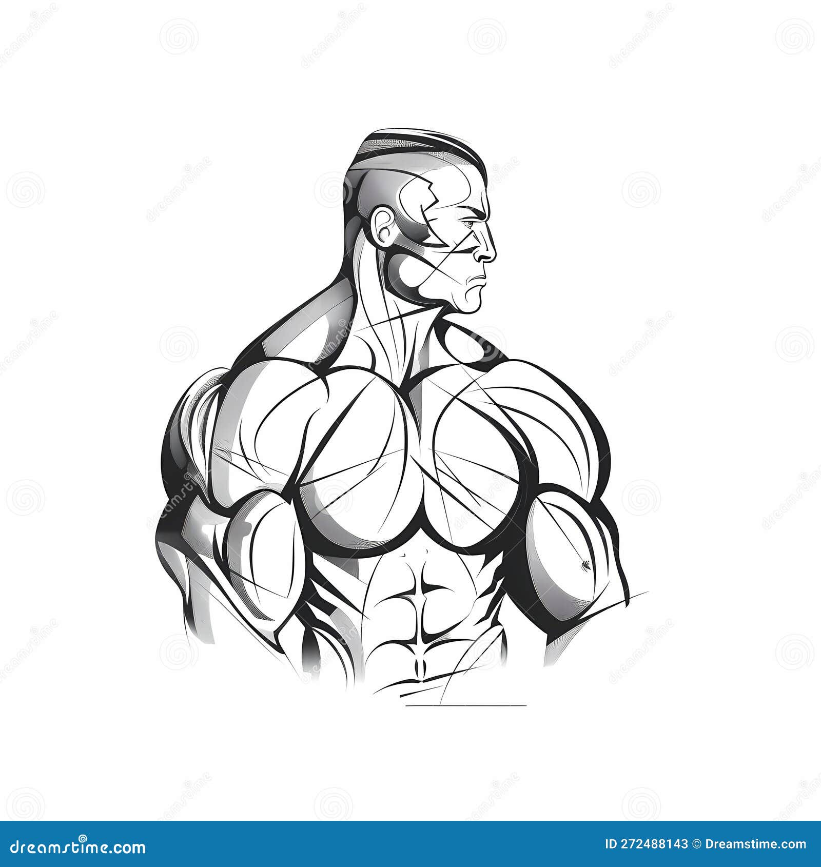 Man Bodybuilder Illustration. Generative AI Stock Illustration ...