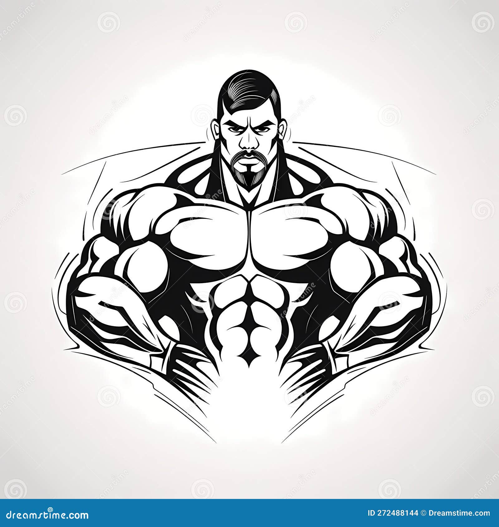 Man Bodybuilder Illustration. Generative AI Stock Illustration ...