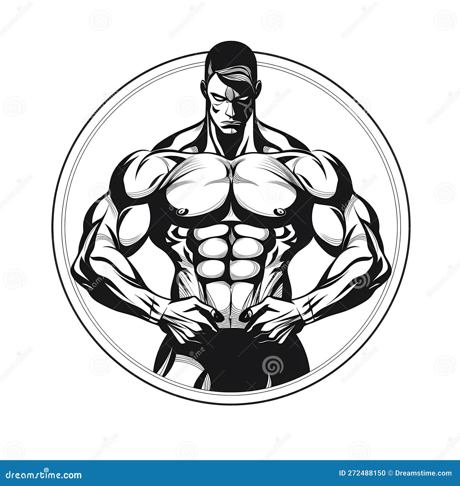 Man Bodybuilder Illustration. Generative AI Stock Illustration ...