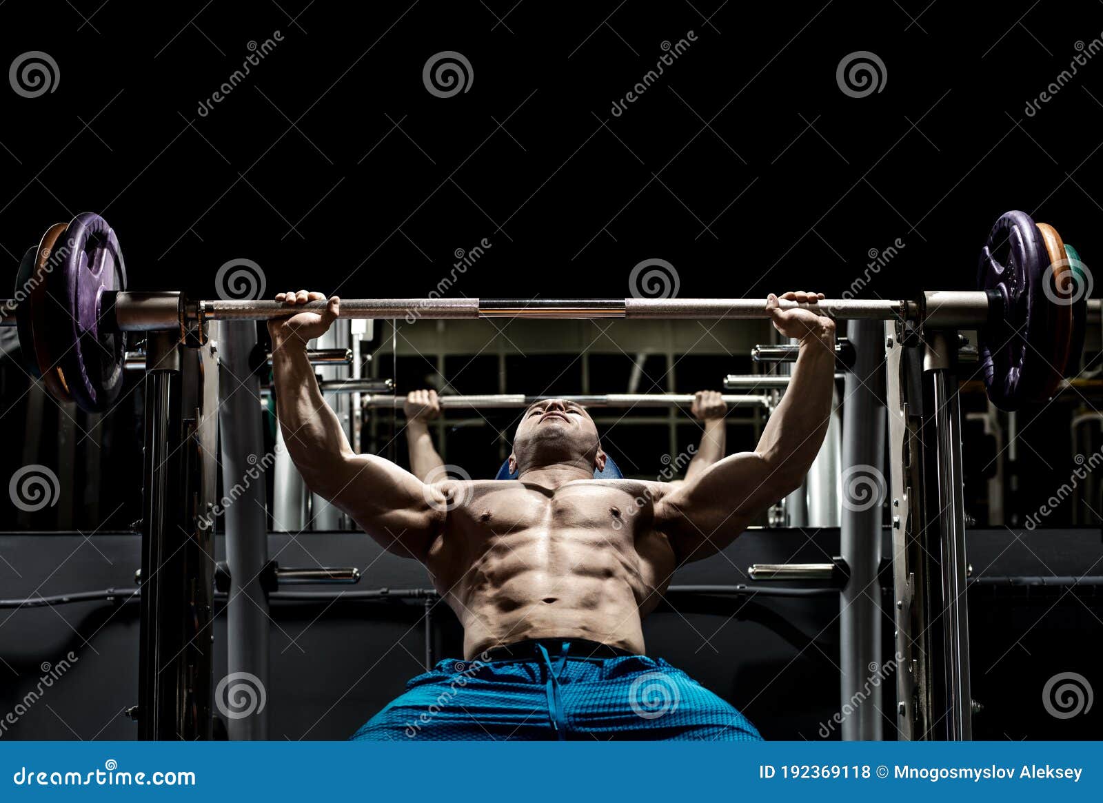 Man Bodybuilder Perform Exercise Stock Photo - Image of muscles ...