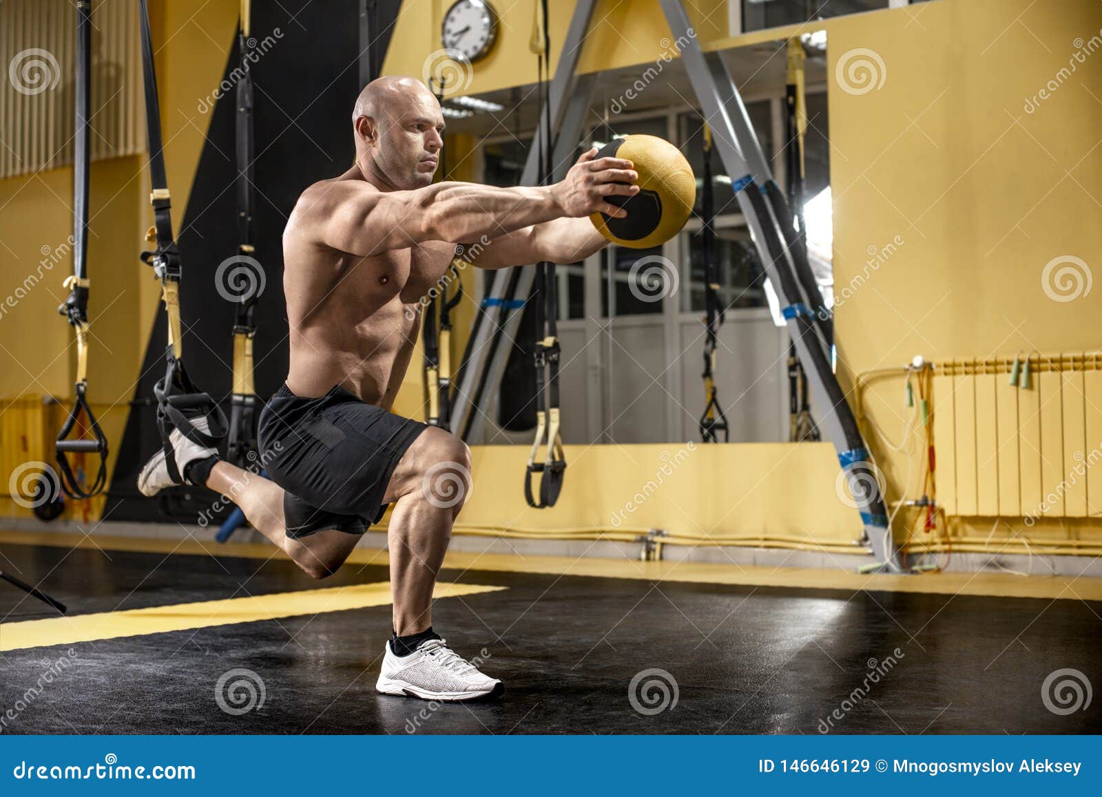 Man Bodybuilder Perform Exercise Stock Image - Image of exercise ...