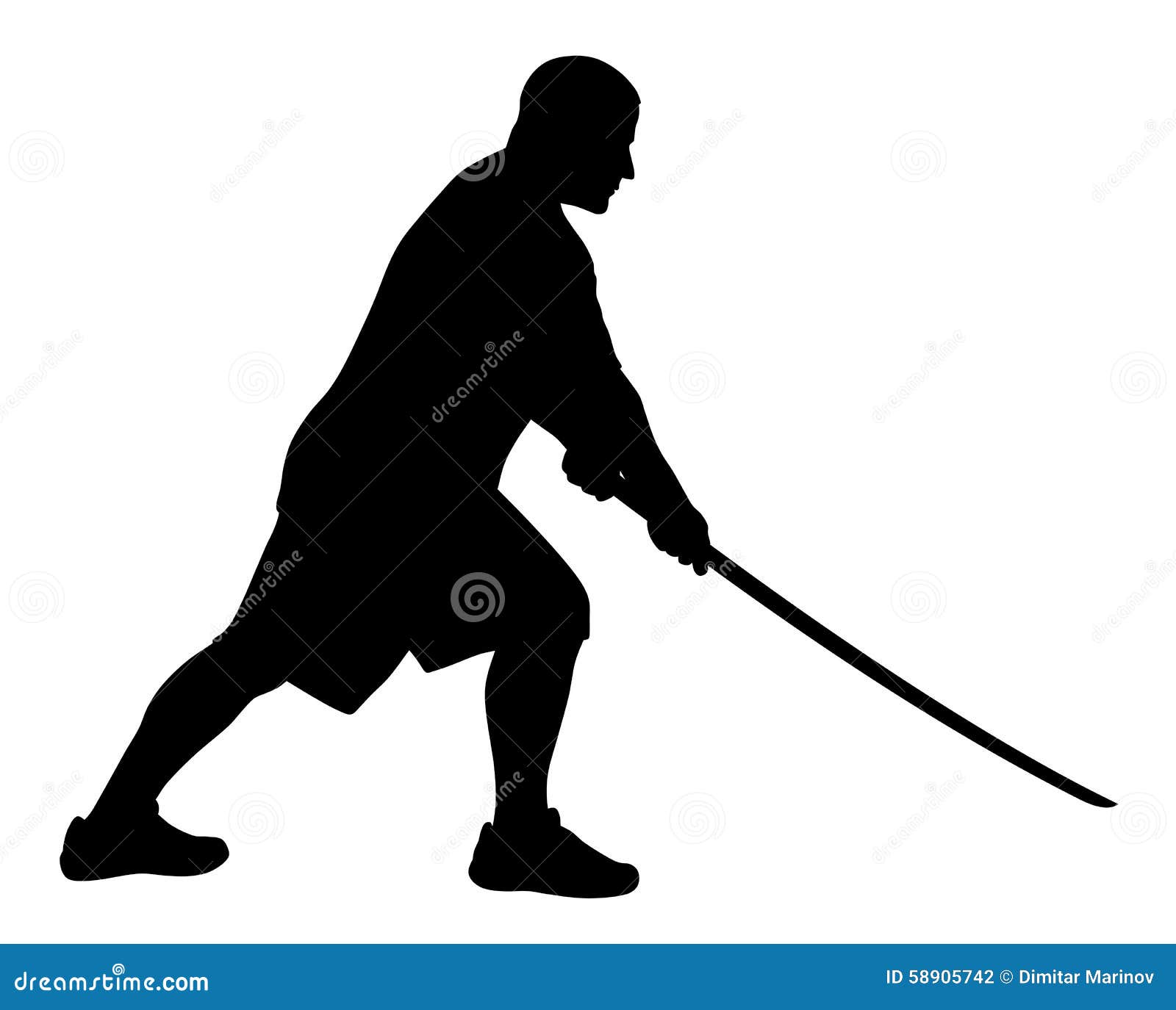 Man with bokken stock vector. Illustration of personal - 58905742