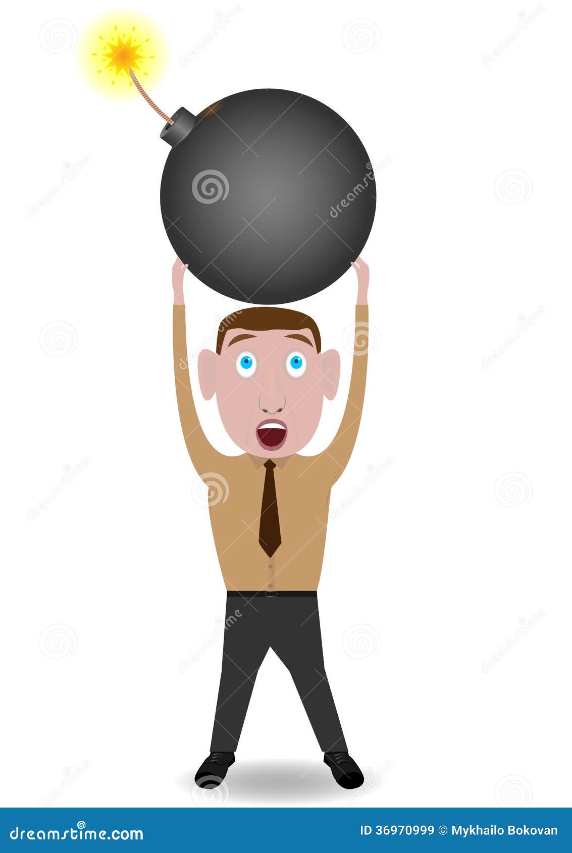 Man with bomb stock vector. Illustration of face, dynamite - 36970999