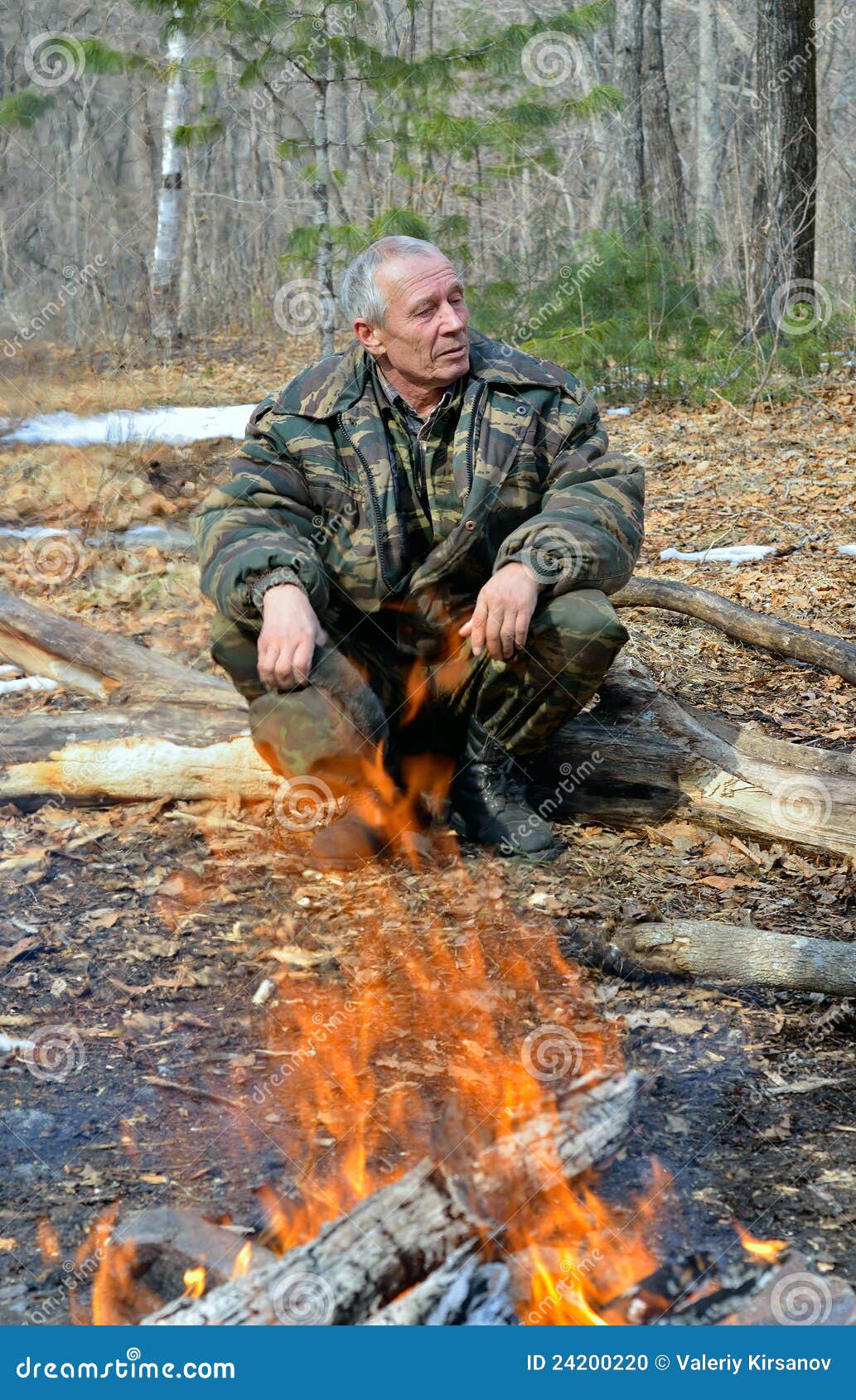 Man at bonfire 4 stock photo. Image of male, camp, burn - 24200220