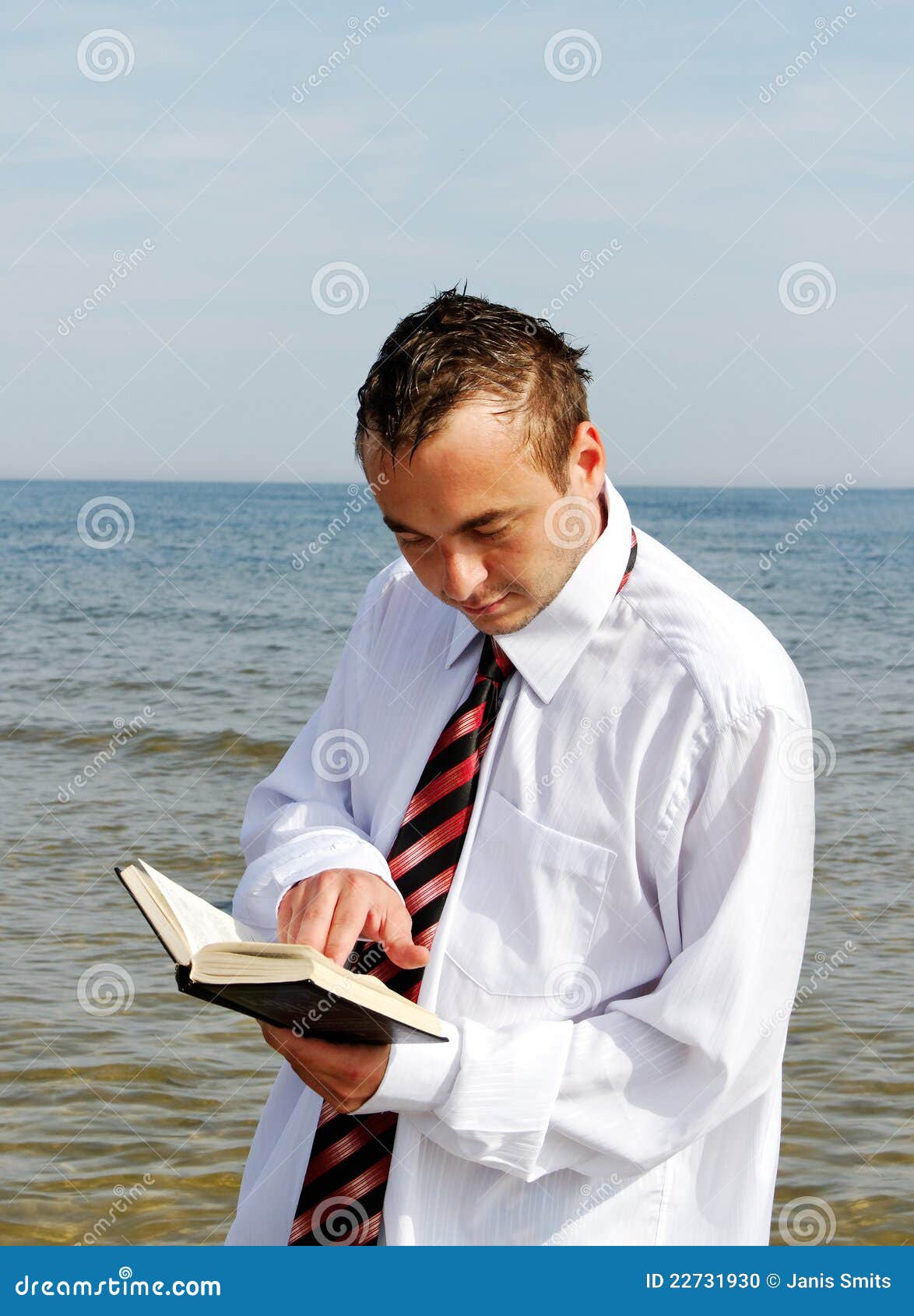 Man and book. stock photo. Image of beach, male, knowledge - 22731930