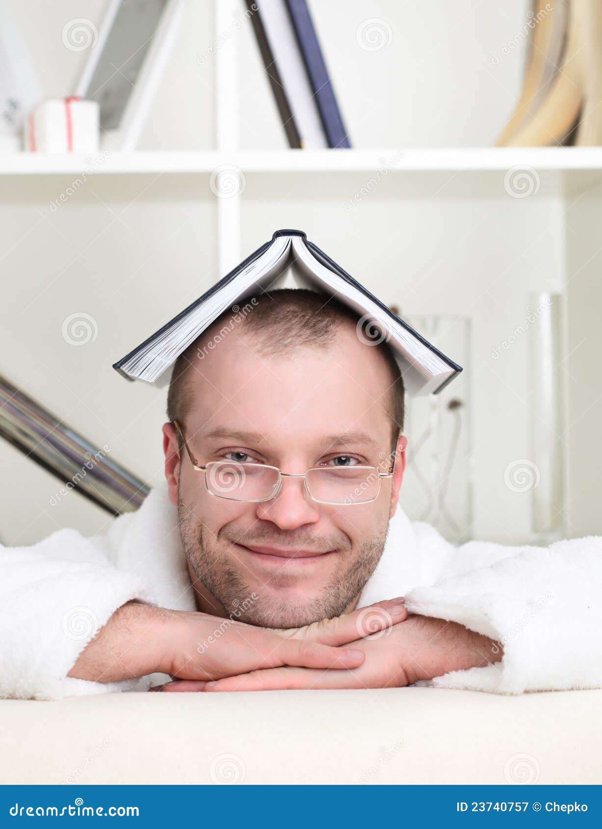 Man and book stock image. Image of portrait, businessman - 23740757