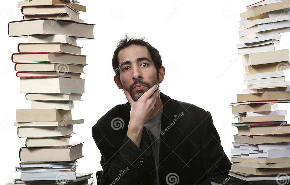 Man and book stock image. Image of people, student, portrait - 9219271