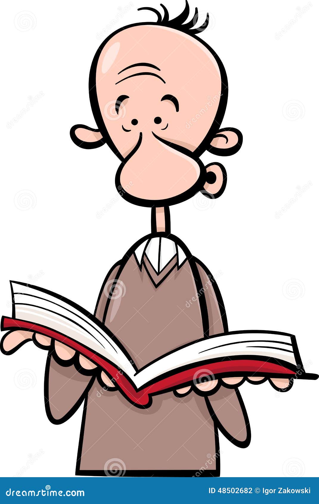 Man with Book Cartoon Illustration Stock Vector - Illustration of ...