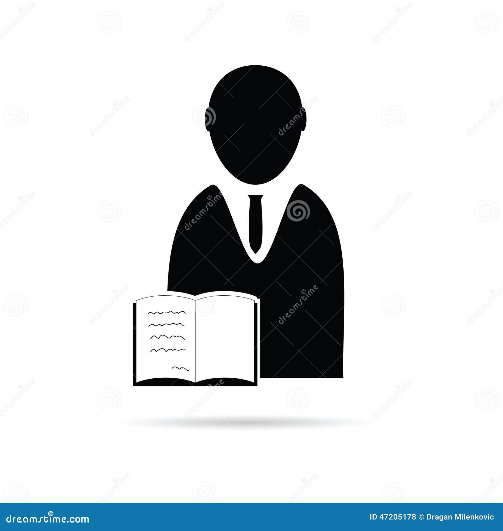Man with book icon vector stock vector. Illustration of distributor ...