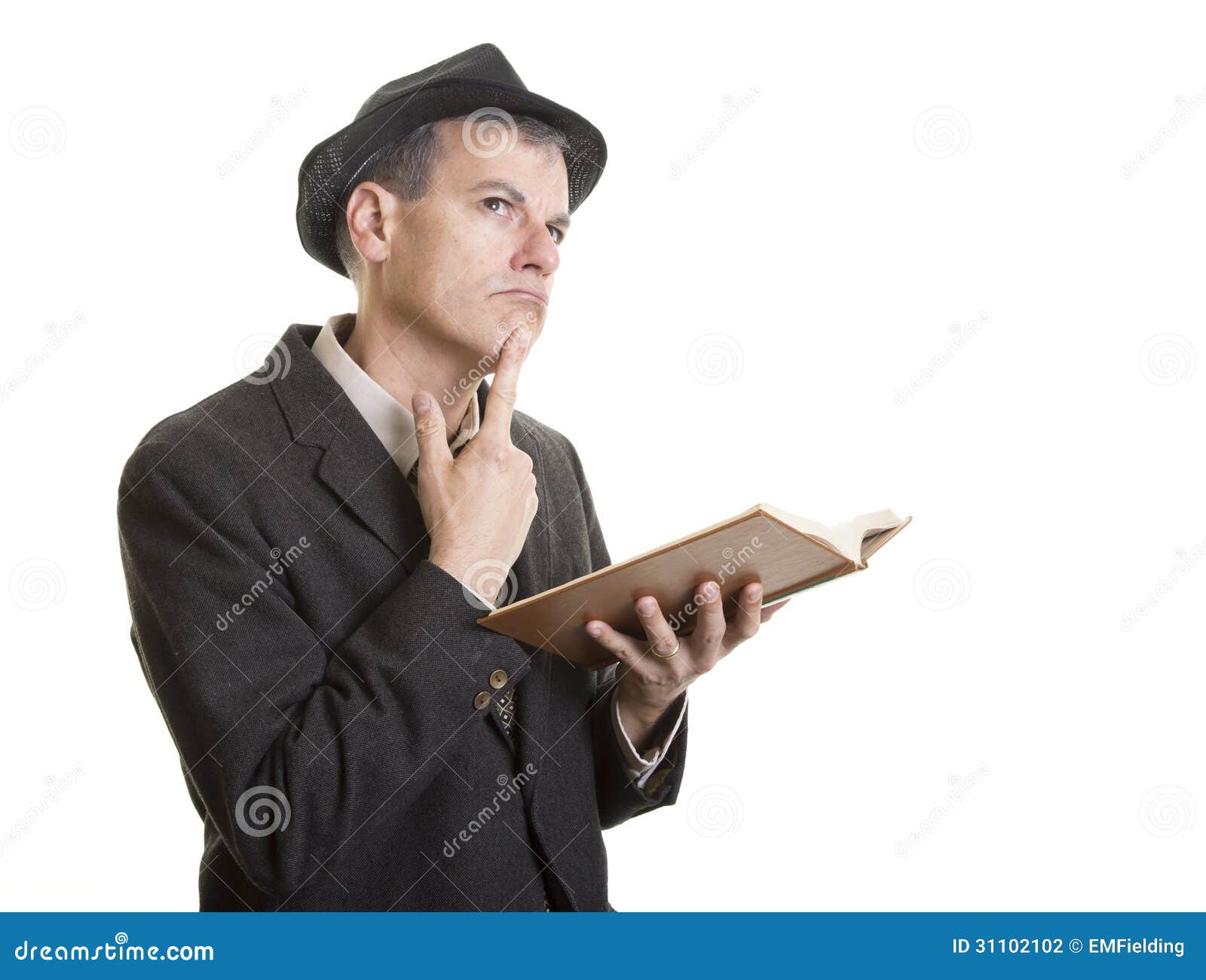 Man With Book Thinking Stock Photography - Image: 31102102