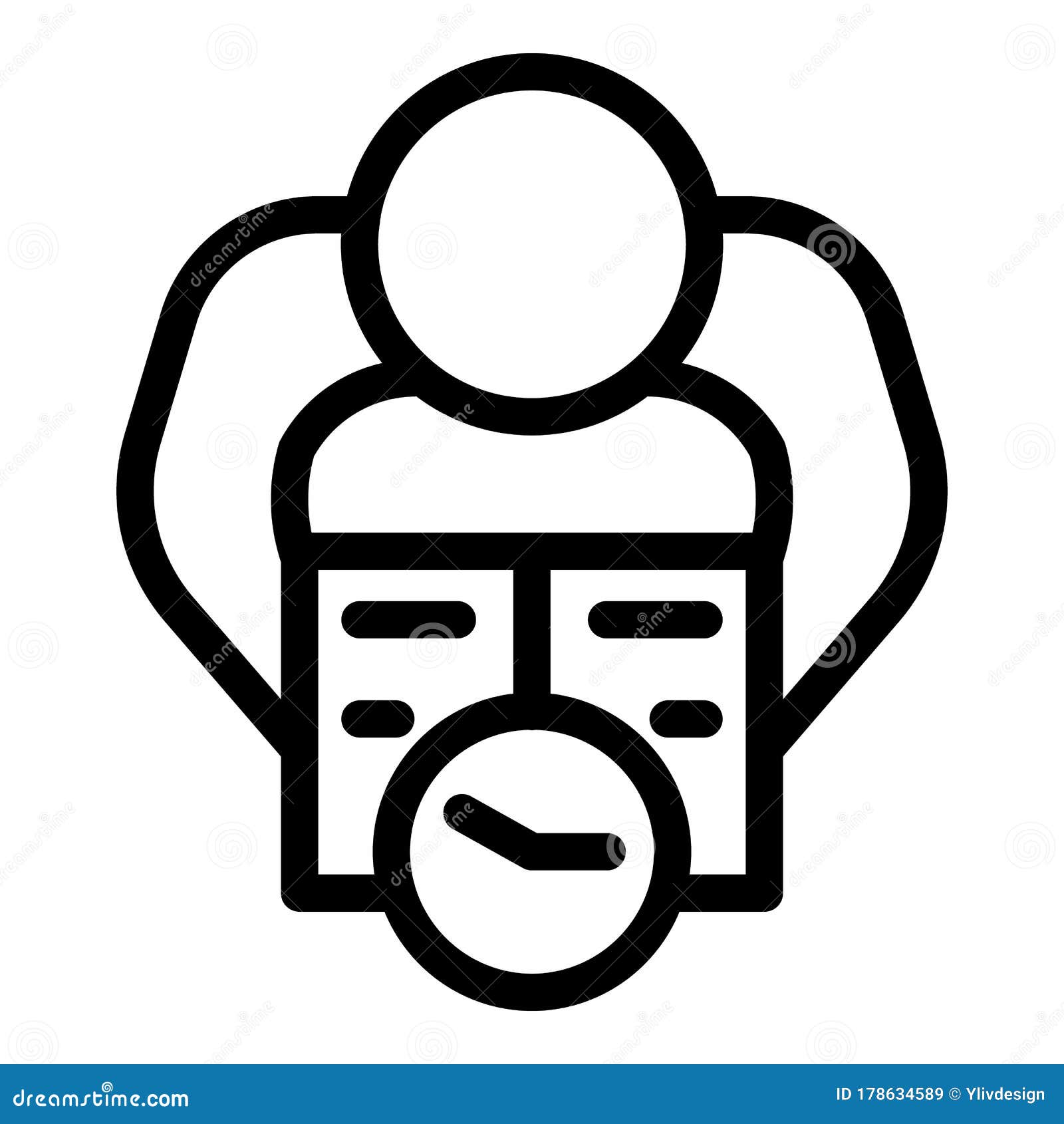 Man with Book Top View Icon, Outline Style Stock Vector - Illustration ...