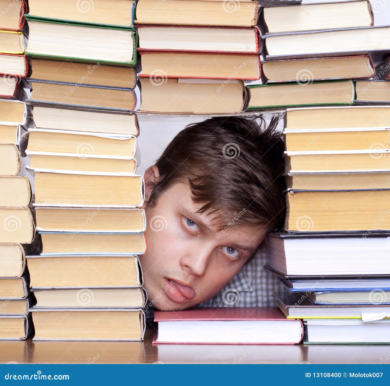 Man between books stock photo. Image of lifestyle, high - 13108400