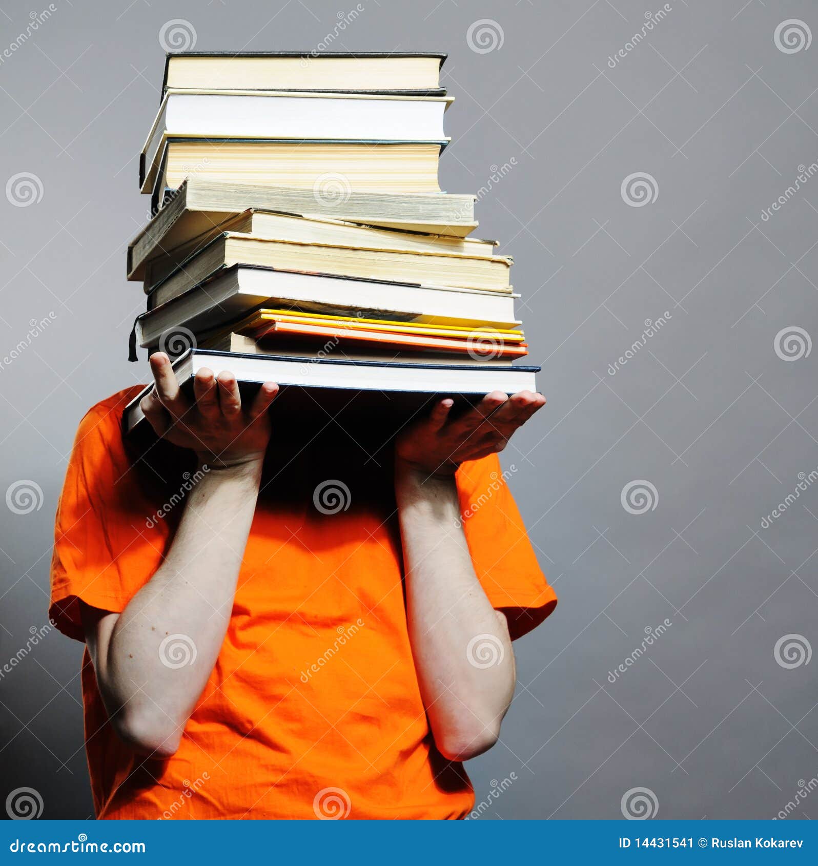 Man with books. stock image. Image of shirt, caucasian - 14431541