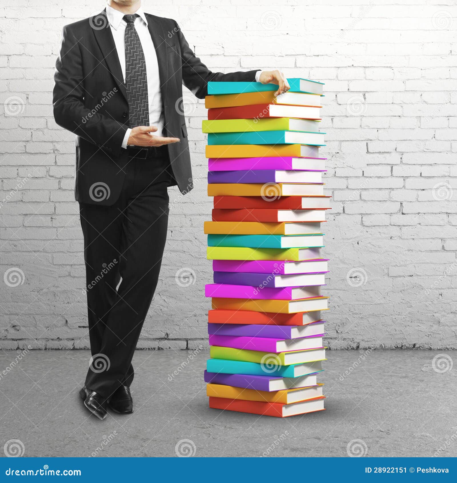 Man and books stock image. Image of holding, heap, education - 28922151