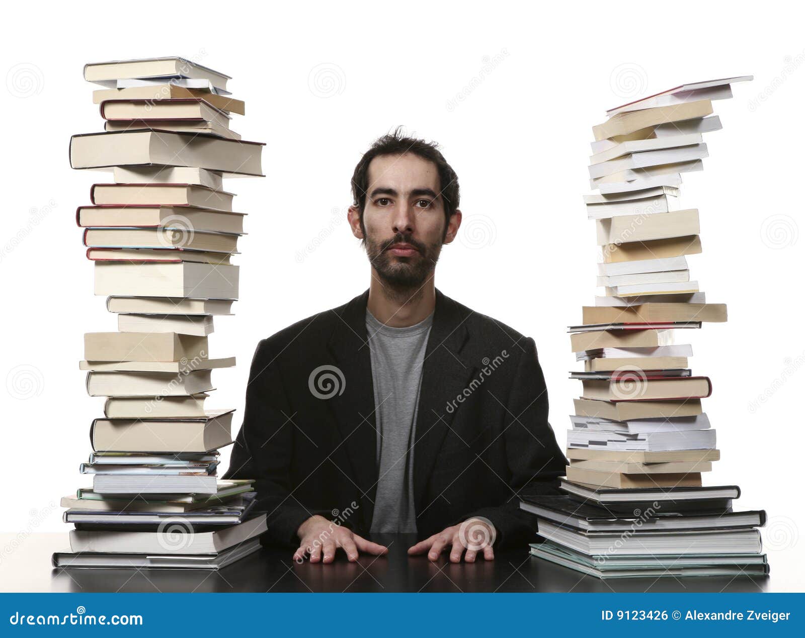 Man and books stock photo. Image of look, male, concept - 9123426