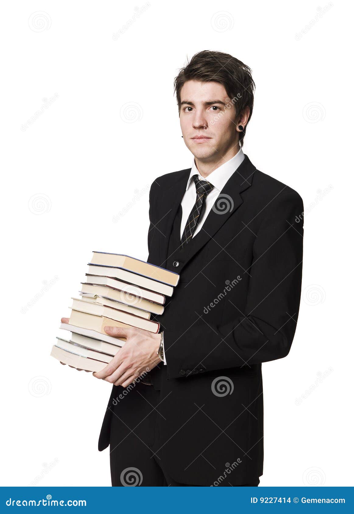 Man with books stock photo. Image of person, studio, book - 9227414