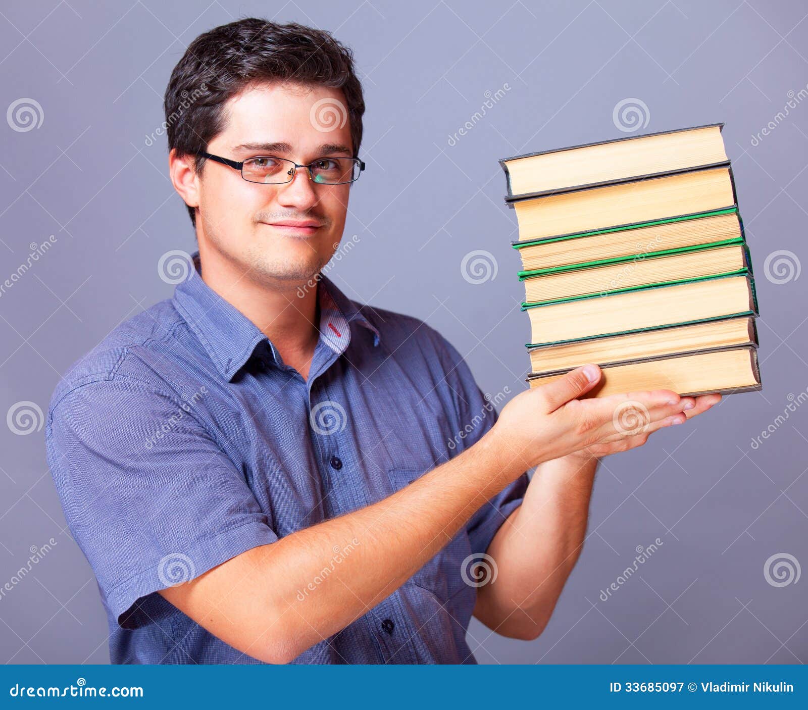 Man with books. stock image. Image of story, friendly - 33685097