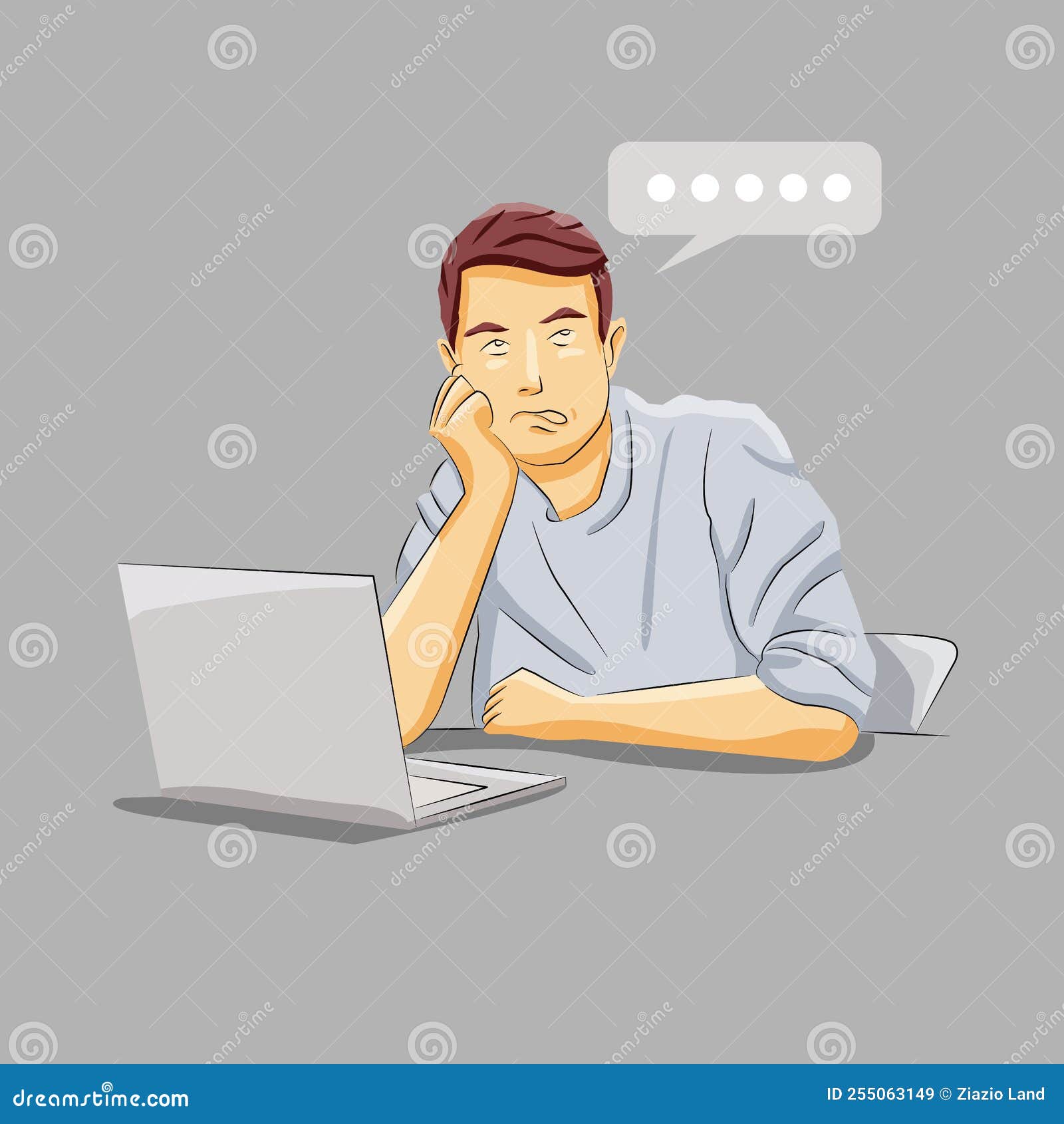 Man Bored at Work Doing Nothing Stock Vector - Illustration of boredom ...