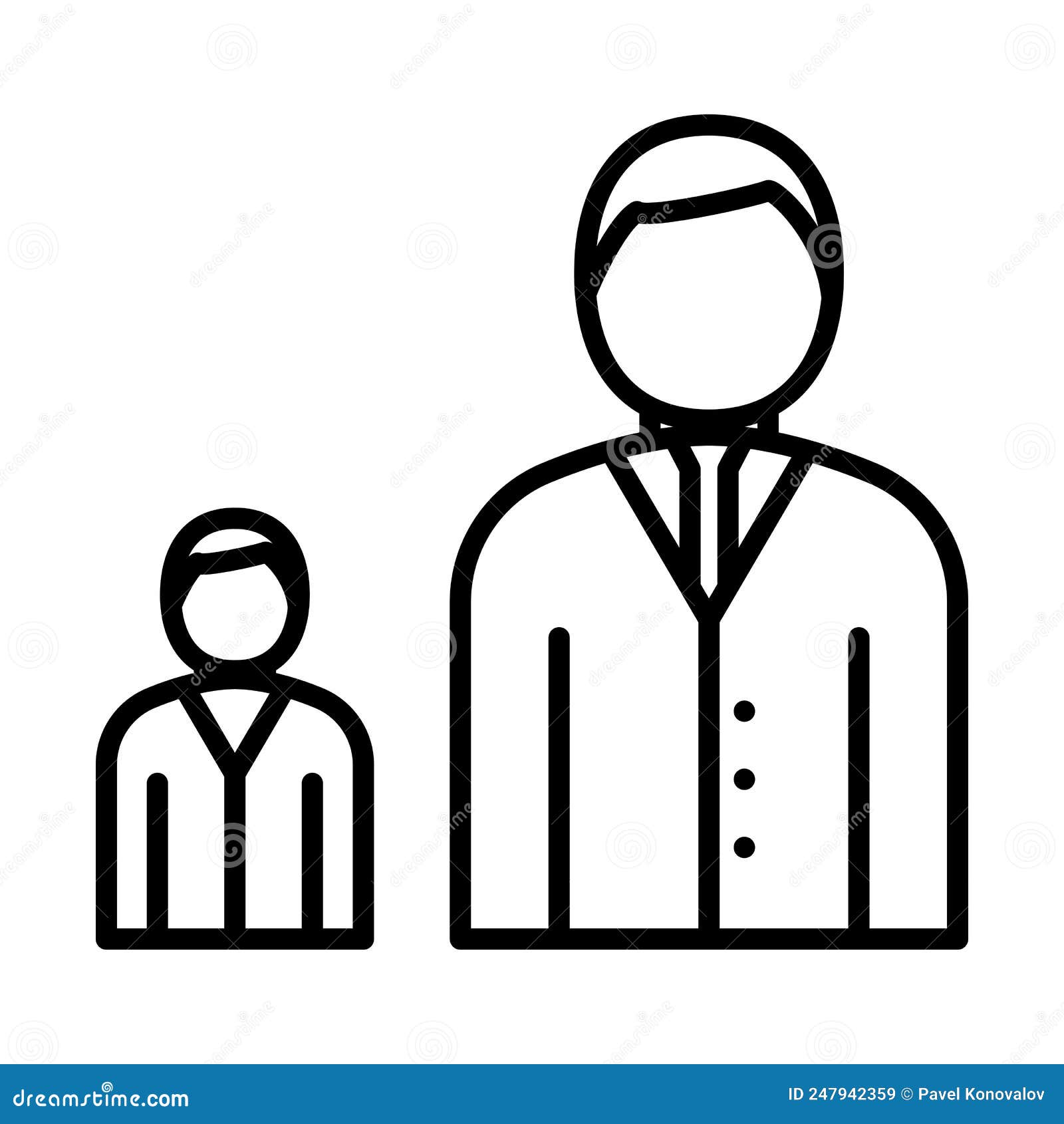 Man Boss with Subordinate Icon Stock Vector - Illustration of caticons ...