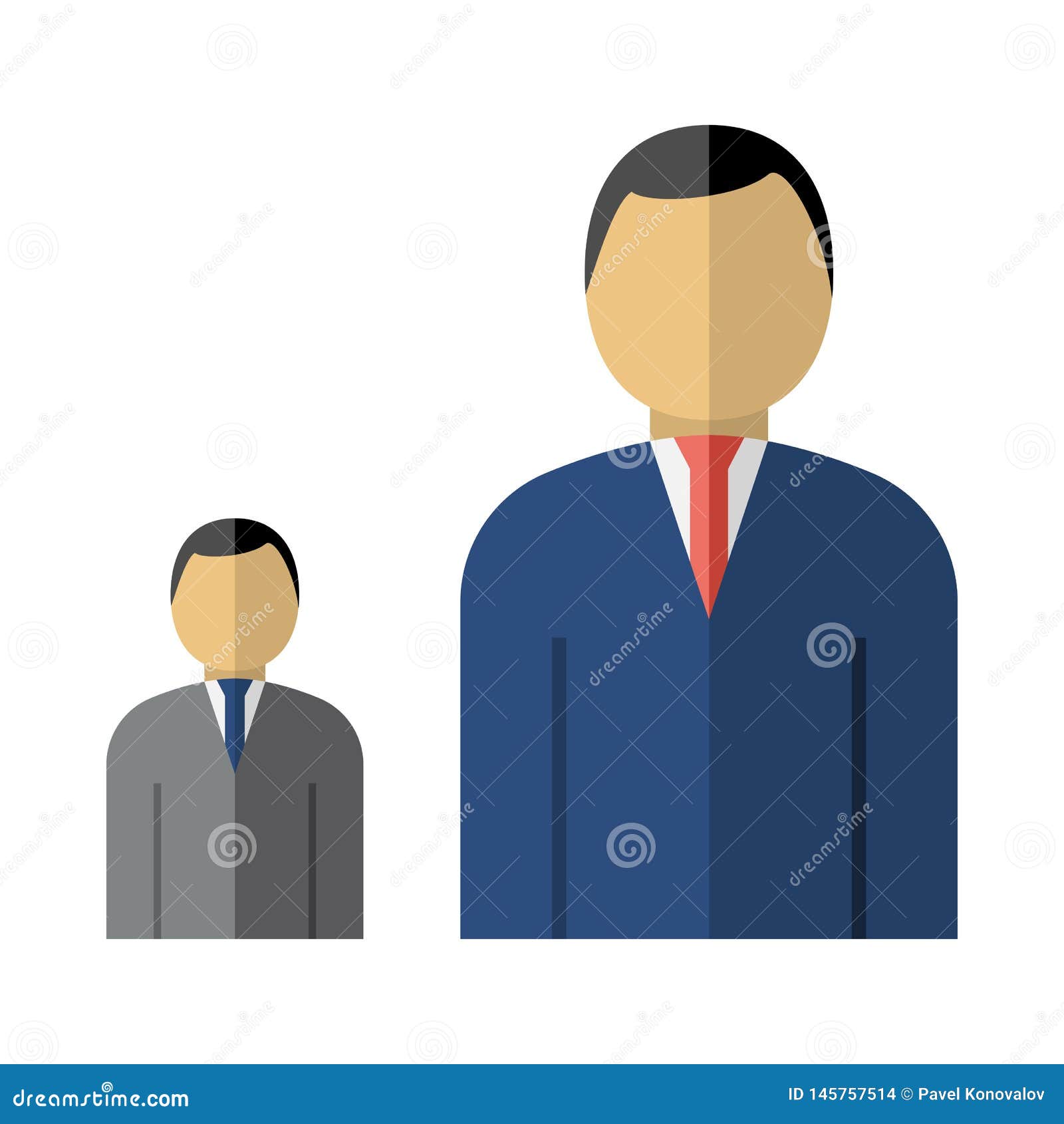 Man Boss with Subordinate Icon Stock Vector - Illustration of design ...
