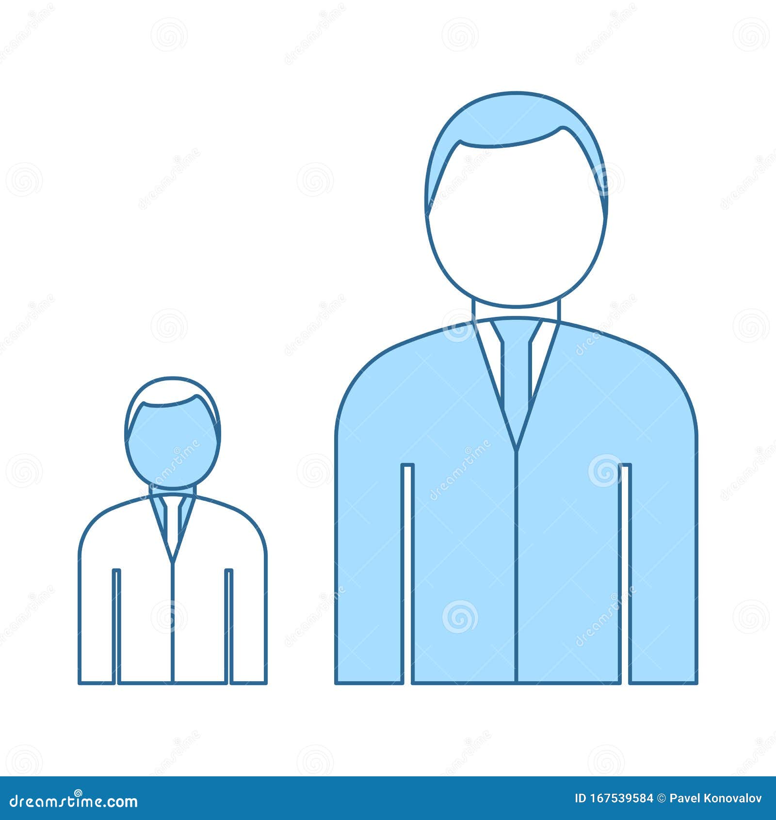 Man Boss with Subordinate Icon Stock Vector - Illustration of ...