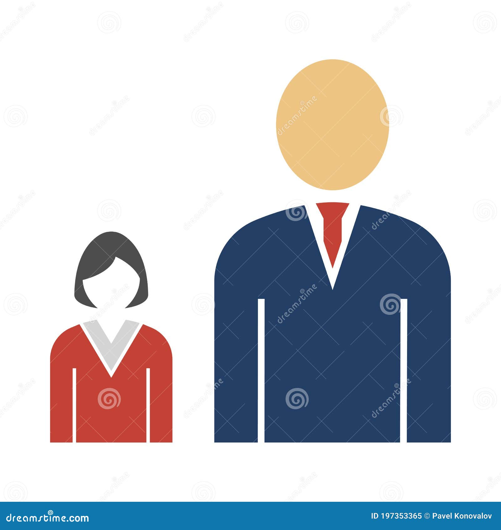 Man Boss with Subordinate Lady Icon Stock Vector - Illustration of ...