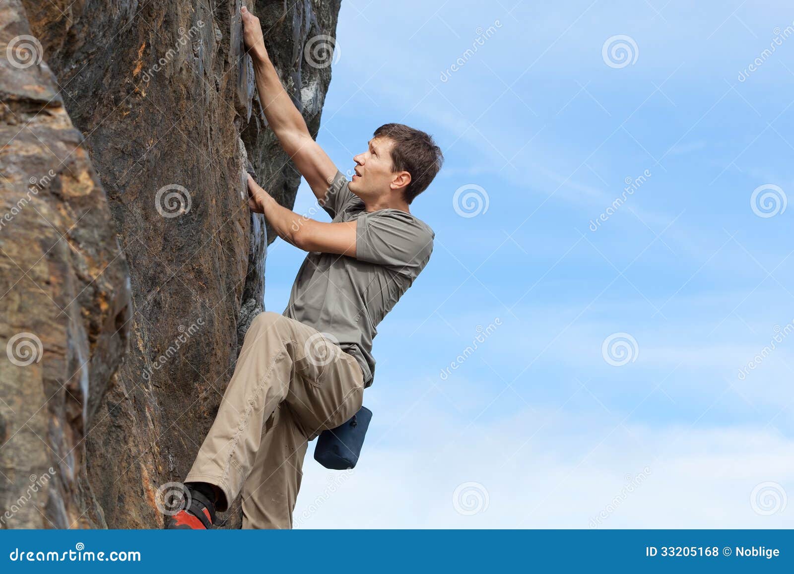 Man bouldering stock photo. Image of adult, climbing - 33205168